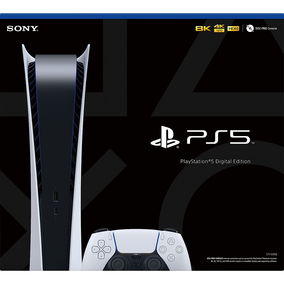 Sony PlayStation 5 Digital Edition 825GB Gaming Console + 1 Wireless Controller for PS5, 8-Core x86-64-AMD Ryzen Zen 2 CPU, 16GB GDDR6, 8K Output, Up to 120FPS, Michooyel HDMI_Cable