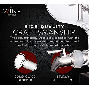 Swordfish & Sailfish Wine &Whiskey Decanter Dispenser and 4 Liquor Glasses - Fishing & Boat Decanter & Glass Set - Fishing Gifts for Men Bourbon & Scotch Decanter for Alcohol - Fisherman Gifts for Dad