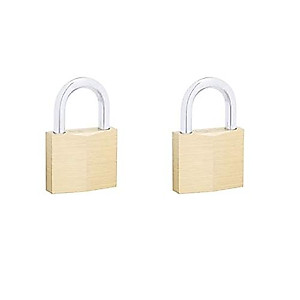 Amazon Basics 1-9/16-inch Keyed Padlock, Brass, 2-Pack