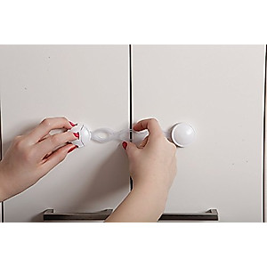 Dreambaby Ezy-Check Multi-Use Latch - Child Safety Locks for Cabinets, Fridge, & Cupboards - with Adhesive Backing - White (3 Pack)