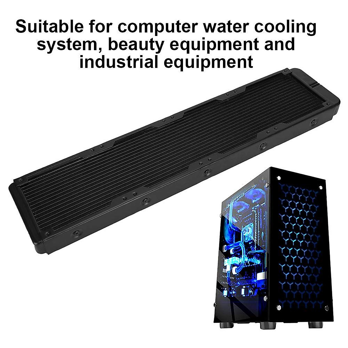 M ugast Aluminium Alloy 480mm 18-Tube Water Cooling Radiator for Desktop PC Components