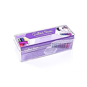 The Quilted Bear 27 Spool Thread Box - Premium Strong & Durable Acrylic Embroidery Thread Organizer/Sewing Thread Storage Box for Maximum 5.5cm Spool 19.5 x 7 x 6cm