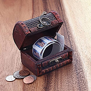 SandT Collection 3 Inch Wooden Keepsake Treasure Chest Trinket Box - Basketweave
