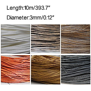 Weriirew 32.8 ft(10m) Synthetic Circle Rattan Polyethylene Plastic Round Rattan Woven for Handmade Repair Fix Wicker Chair Knit, Rattan Table Wicker Furniture, Basket Weaving, DIY Crafts, Dark Coffee