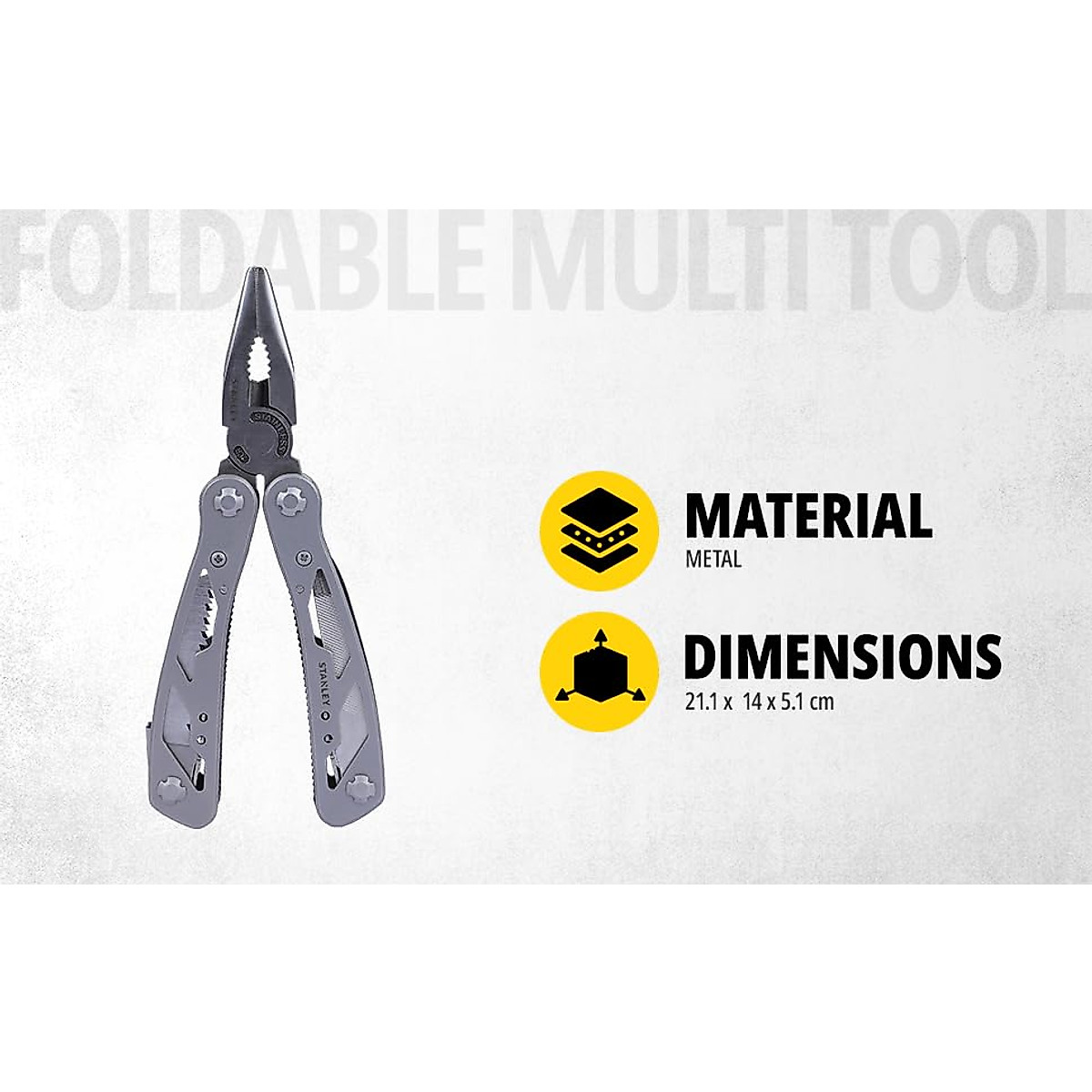 STANLEY Multitool, 12-in-1, Stainless Steel, Black Pouch (84-519K)
