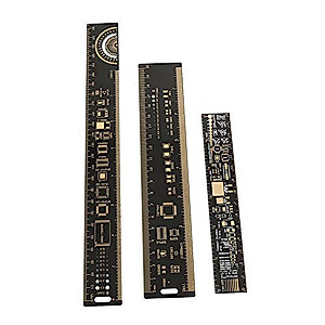 Multifunctional Ruler, 3Type of Set 15/20/25cm 6.3/7.87/10.23 inch PCB Ruler Electronic Engineers Multifunctional Ruler Printed Circuit Board Ruler