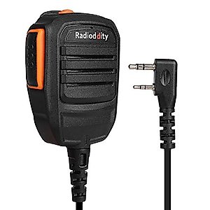 Radioddity RS22 Remote Speaker Mic with Clear Sound, Compatible with Baofeng UV-5R UV-5RX3 BF-888S BF-F8HP H-777 Radioddity GM-30 GA-2S GA-510 TYT Kenwood Two Way Radio Walkie Talkie (Single PTT)