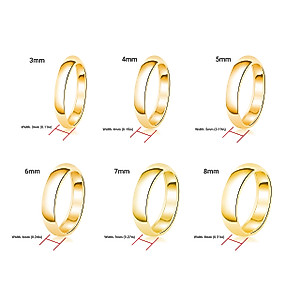 Tioneer Jewelry | Sterling Silver Plain Dome Wedding Band | Wedding Band for Women & Men | Sterling Silver Jewelry, Gold, 4mm, Size 8