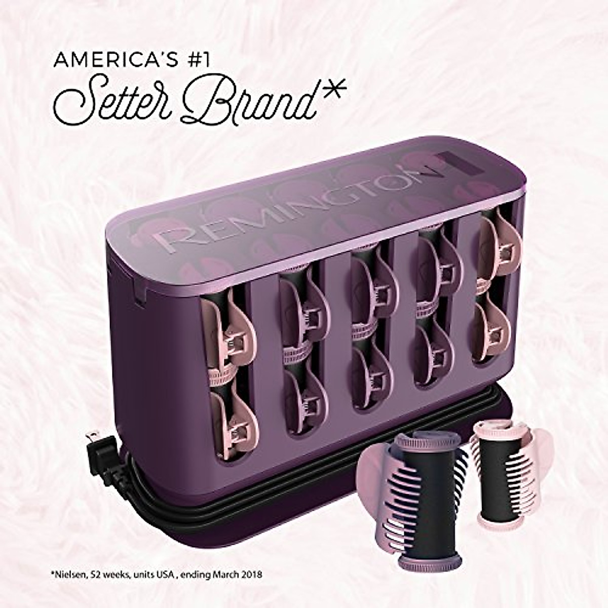 Remington H9100S Pro Hair Setter with Thermaluxe Advanced Thermal Technology Electric Hot Rollers 11 ¼", Purple, 1 Count