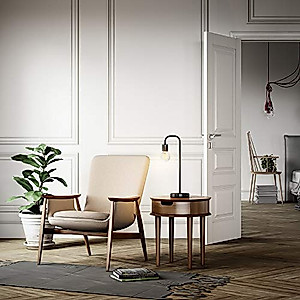 Globe Electric 12920 Holden Table Lamp, 18", Black Satin