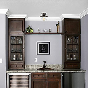 Globe Electric 64846 1-Light Semi-Flush Mount Ceiling Light, Oil Rubbed Bronze, Clear Glass Shade, Ceiling Light Fixture, Light Fixtures Ceiling Mount, Bedroom Lights for Ceiling, Dining Light Fixture