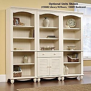 Sauder Harbor View Library, Antiqued White finish