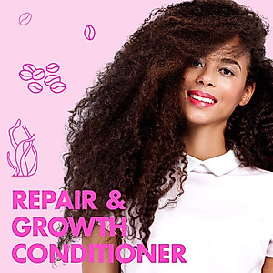 Umberto Giannini Curl Repair Conditioner, Vegan & Cruelty Free Repair & Growth Formula with Seaweed, Wheat Bran & Caffeine, 250 ml