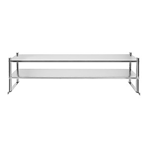 HuaShuani Double Tier Stainless Steel Overshelf, 12 * 71in Commercial 2 Tier Shelving for Kitchen Prep & Work Table, Height Adjustable Storage Rack for Restaurant Warehouse Bar