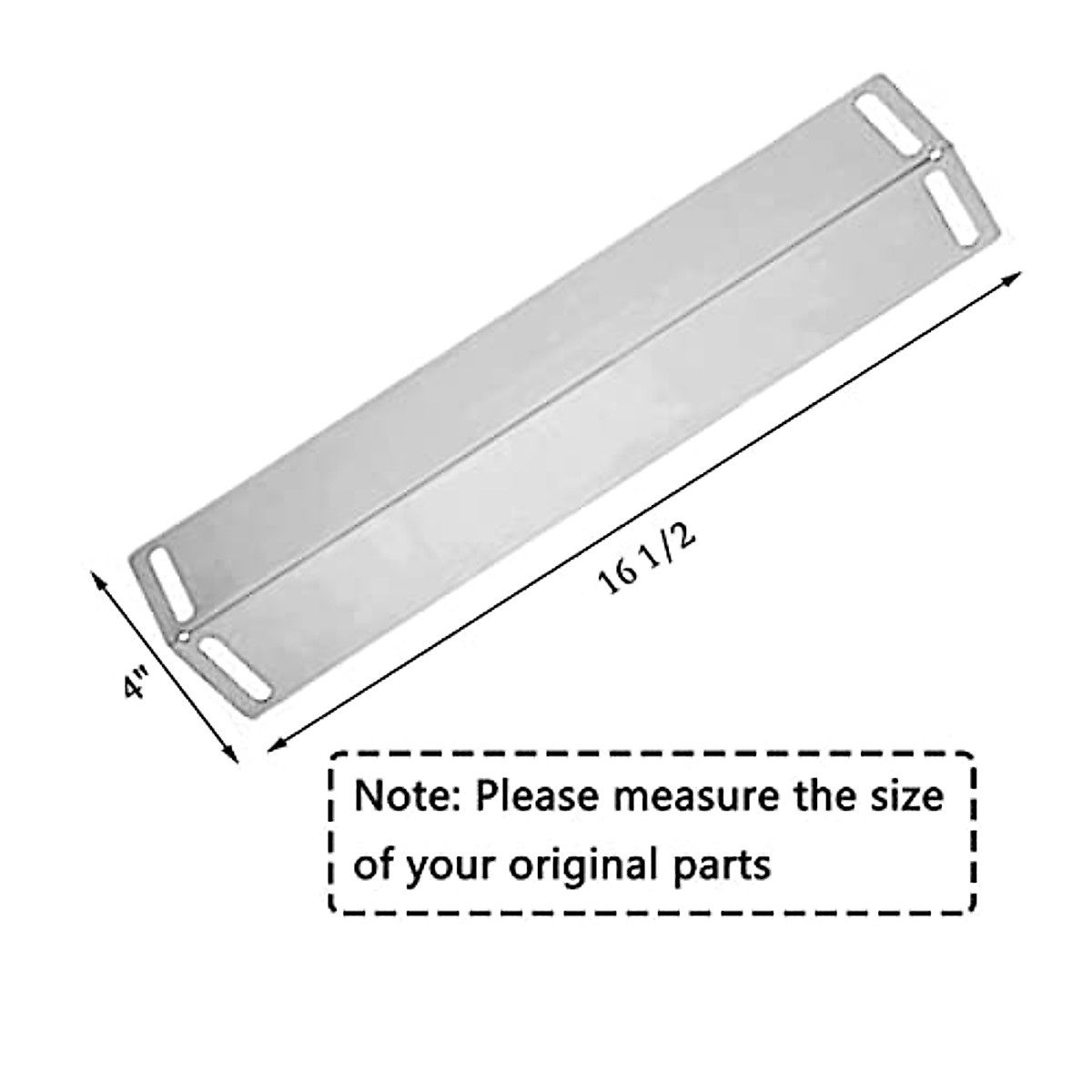 Votenli S9215A (4-Pack) S1512A (4-Pack) 16 1/2" Stainless Steel Heat Plate and Burner and Adjustable Carryover Tube Replacement Parts Kit for Charbroil 463211512, 463211513 Gas Grill Model
