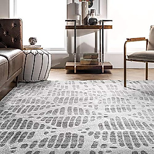 nuLOOM Truly Abstract Diamonds Area Rug, 8' x 10', Light Grey
