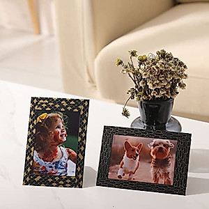 Litpoetic 50 Pack Standing Paper Picture Frames 4x6,Cardboard Photo Frame with Easel,Paper Photo Frame Cards,Gallery Frames Bulk For Wedding,DIY,Classroom, Black