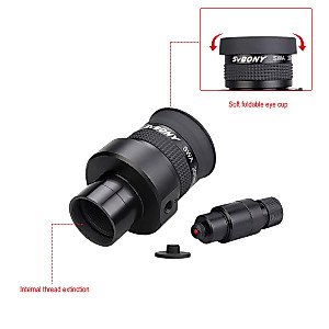 SVBONY SV152 Reticle Eyepiece 1.25 Inch Crosshair Eyepiece 20mm Illuminated Centering Telescope Eyepiece SWA 70 Degree Adjustable Telescope Accessory for Perfectly Guided Star Astrophotography