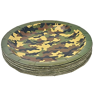 Gift Boutique 122 Pcs Camouflage Party Supplies Set Paper Plate Cup Napkin for Camo Hunting Army Military War Birthday Disposable Dinnerware Serves 24