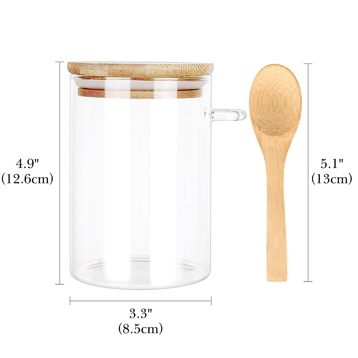 Linkidea 4 Pack Minimalist Overnight Oats Jar Set, 18.5 oz Rectangular Glass Containers with Lid and Spoon, Air Insulated Meal Prep Containers for Oats/Yogurt/Cereals Storage