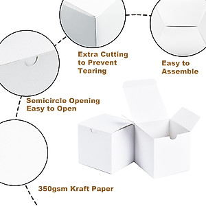 SHIPKEY 10PCS White Gift Boxes with Lids | 5x5x5 Inch Durable Square Gift Boxes | Gift Box for Wedding, Christmas, Holidays, Birthdays and All Other Occasions