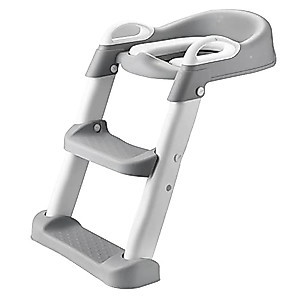PandaEar Potty Training Seat Toilet with Step Stool Ladder, Kids Boys Girls Toddlers-Comfortable Safe, Anti-Slip Pads Ladder