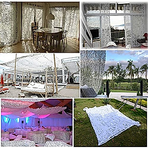 Queenbox 13x16.4ft White Camouflage Net, Oxford Hunting Blinds Sunshade Mesh Military Hide Sunscreen Shelter for Home Wall, Party, Camping, Outdoor