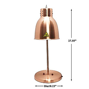 KOUWO Countertop Food Heat Lamp Infrared Food Warmer Copper Food Lamps with 250 Watt Heating Bulb