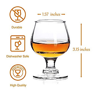 Valeways Shot Glasses, 1.75oz Mini Shot Glass Set of 6/Clear Shot Glasses/Super Cute Shot Glasses/Perfect for Tasting Brandy/Glass Snifters