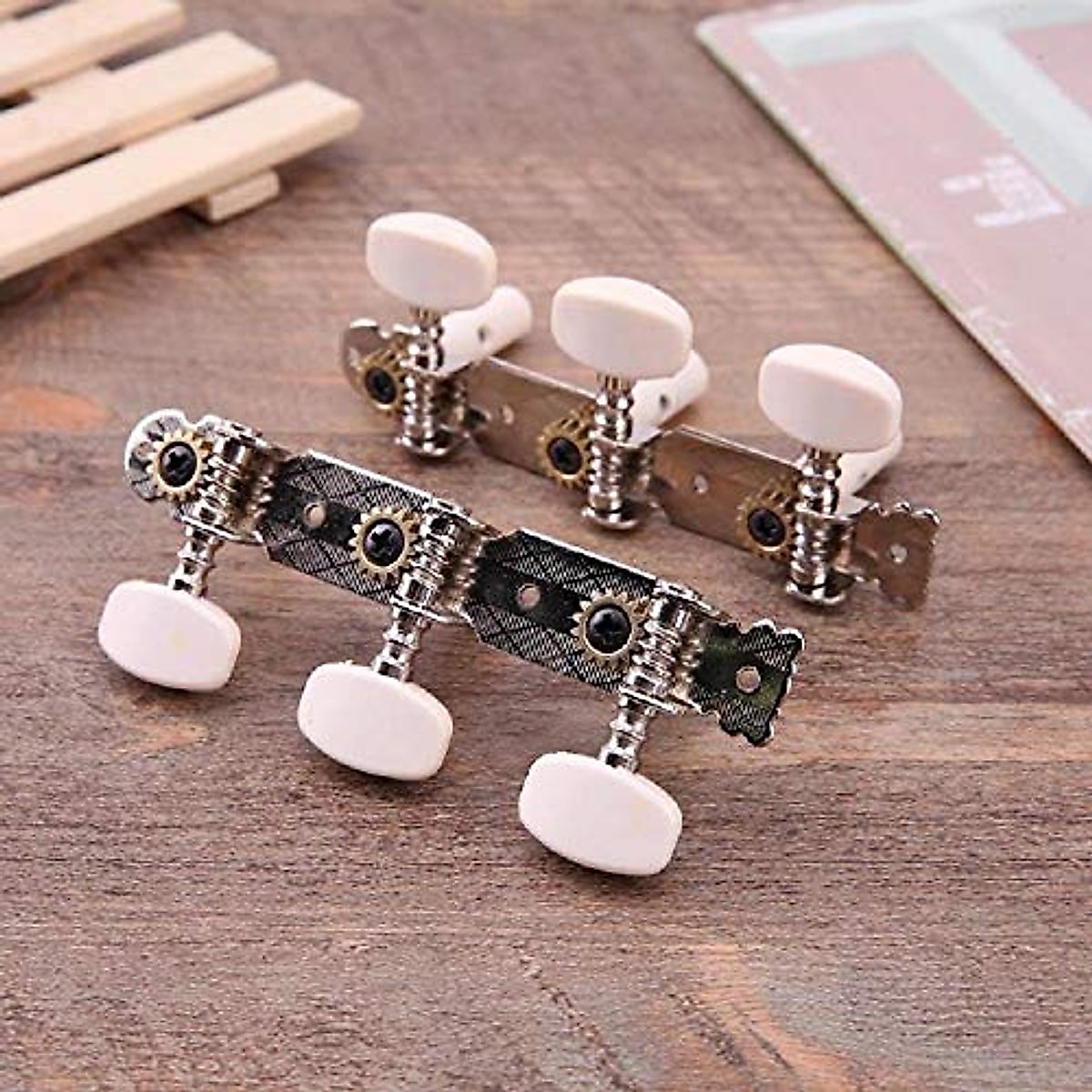 GOSONO 1 pair Left Right 3L3R Professional Guitar Classical Guitar String Tuning Pegs Machine Heads Tuners Keys Part Parts Accessories (3L3R Classical Original color)