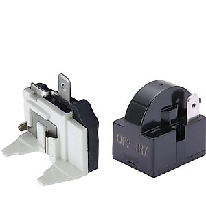 QP2-4.7 PTC Starter Relay 1 Pin Refrigerator Starter Relay and 6750C-0005P Refrigerator Overload Protector Compatible with LG Refrigerator Compressor