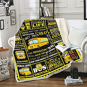 CYREKUD School Bus Driver Gifts Blanket,Bus Driver Appreciation Gifts Throw Blanket,Bus Driver for Women Men,Soft Bus Driver Blanket for Sofa Couch Home Bedroom Decor 50"x 60"