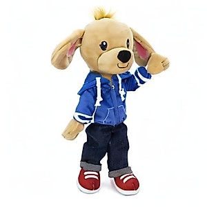 Playtime by Eimmie Plushible Rag Doll Dog - Soft Dolls for Baby Boy, Girls, Toddler & Infants - Stuffed Animal Rag Doll Plush Toys- Washable Fabric - Sensory Toys - 14 Inch Stuffed Dog with Clothes