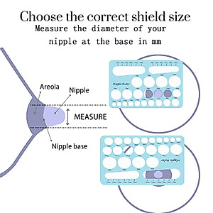 bliblo Nipples Sizer,Silicone Nipple Ruler of Flange Size,Breast Flange Measuring Breast Pump Sizing Tool,Breast Pump Sizing Tool,Nipple Ruler for Flange Sizing (Blue)