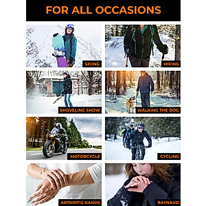 ORORO Heated Gloves for Men and Women, Rechargeable Electric Gloves for Hiking, Skiing, Motorcycle (Black,M)