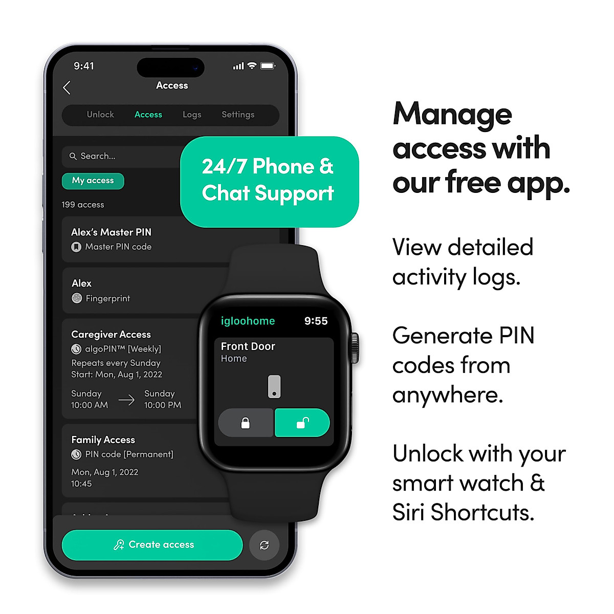 Igloohome Smart Padlock with Silicone Cover Kit - Smart Lock, No Internet Needed, Grant Remote Access via Bluetooth 4.1 / Pin / App (Android/iOS), - Lock for Gate, Bike, Locker, Chain, Storage Unit