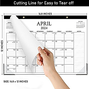 Desk Calendar 2023-2024 - 18 Months Large Desk Calendar from July 2023 - December 2024, 16.8" x 12", 2023-2024 Desk Calendar with 2 Corner Protectors, Ruled Blocks for Daily Organizing