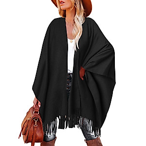 Breezy Lane Ponchos Shawl Wraps for Women Ruana Wrap Cape Cardigan Holiday Gifts for Women