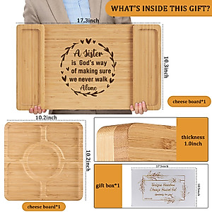 Sister Gifts from Sister, Sister Birthday Gift Ideas, Birthday Friendship Gifts for Sister, Christmas Gifts for Women Bestie BFF Soul Sister Friend, Cheese Board Set
