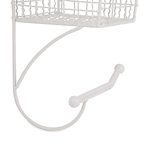 DII Rustic Farmhouse Bathroom Décor, Metal Storage, Toilet Paper Holder, Antique White