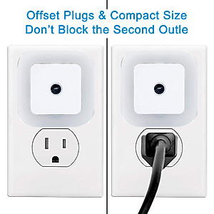 Uigos LED Night Light Lamp with Smart Sensor Dusk to Dawn Sensor, Daylight White, 0.5W Plug-in, 6-Pack