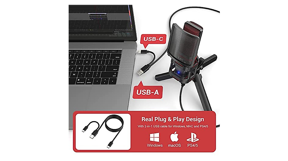 VeGue USB Microphone for PC & PS5 – Studio Quality Sound