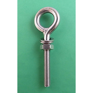 US STAINLESS 2 Pieces Stainless Steel 316 M10 Eye Bolt 10mm x 60mm (3/8" x 2 3/8") Marine Grade Pitch of 1.5