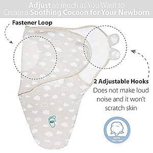 Baby Swaddle Blanket Wrap for Newborn & Infant, 0-3 Months 100% Breathable Cotton Swaddlers Sleep Sack with Adjustable Wings, 3 Pack Swaddling Blankets for Boys and Girls (Cool Grey)