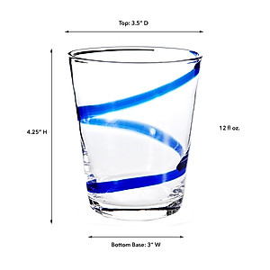 Impulse Crazy Rocks Hand-Crafted Glass, Blue, Set of 6