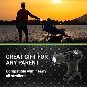 The Original LED Stroller Light and Universal Mount by Life Mounts - Fits All Stroller Brands - (Black)