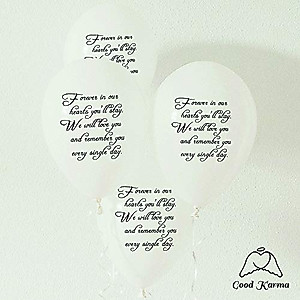 Good Karma Studio | 30 Biodegradable Balloons | Memorial Balloons Pack | White Celebration of Life Balloons