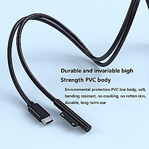 USECL Surface Connect to 65W USB-C Charging Cable Compatible with Microsoft Surface Go. Pro 7/6/ 5/4/ 3, Surface Book1/2,Surface Laptop1/2, Male USB-C Connector Black Cord 1.8Mtr(5.9FT). (Male)