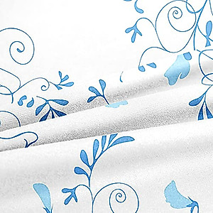 Abosbeet Blue Flower Duvet Cover Twin Botanical Garden Floral Comforter Cover Sets 1 Pillowshame Plant Branch Flower Beding Sets Kids Teens Adults Lightweight Soft Microfiber Hidden Zipper