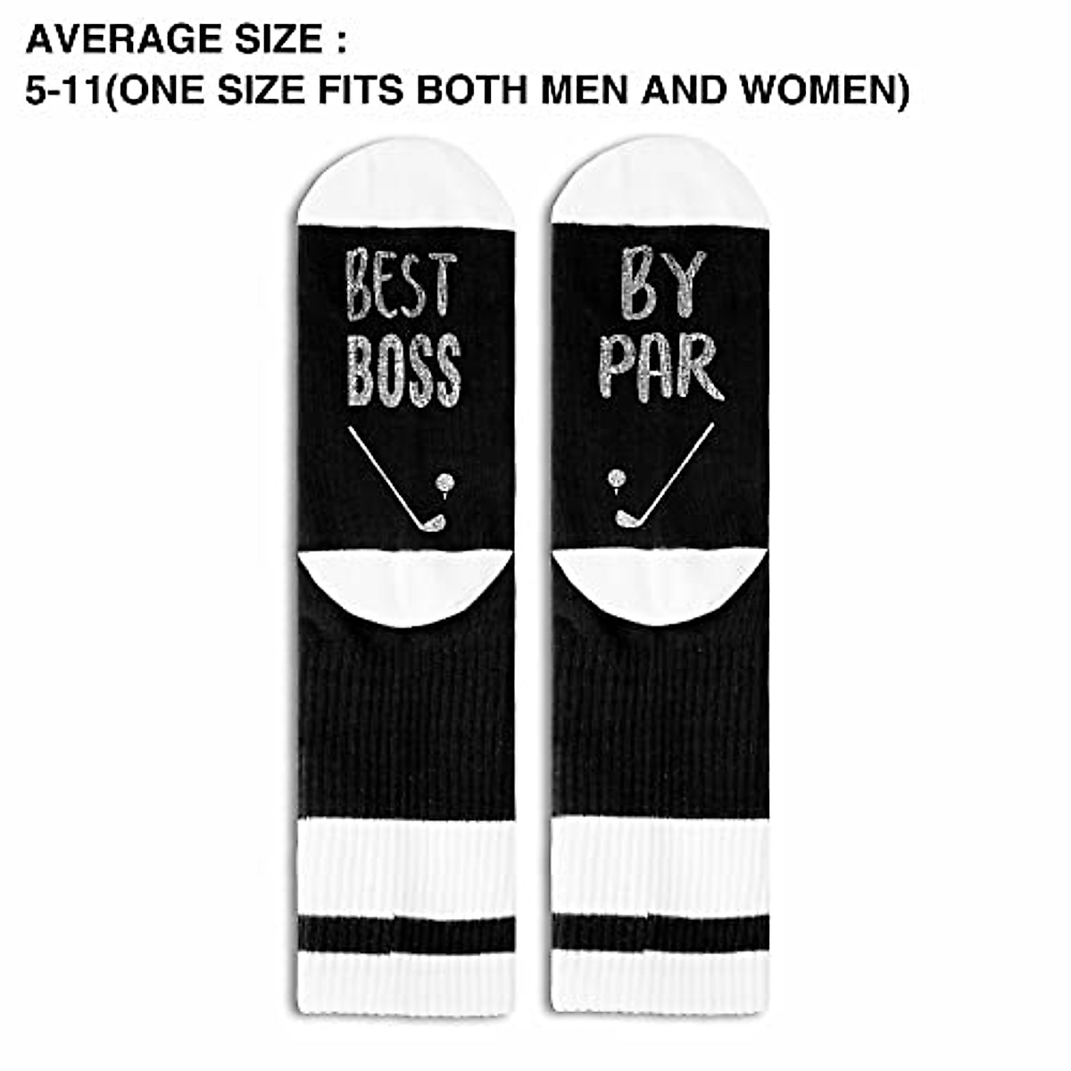 GOTAHAU 1 Pair of Golf Socks, Best Boss By Par, Novelty Christmas Birthday Gifts For Boss -066